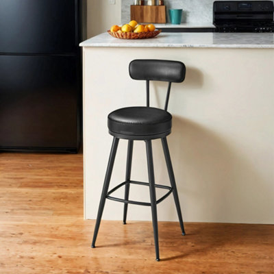 EKHO COLLECTION ,COUNTER BAR CHAIRS WITH BACKS, SYNTHETIC LEATHER WITH ...