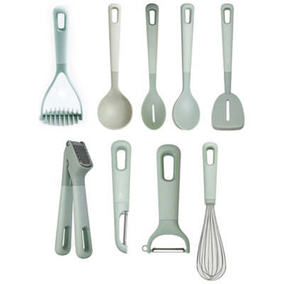 eKu Set 9 Kitchen Utensils Set Green | DIY at B&Q
