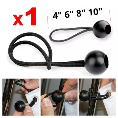 Elastic Bungee Ball Ties Black Shock Cord Loops for Tarpaulins Tents ...
