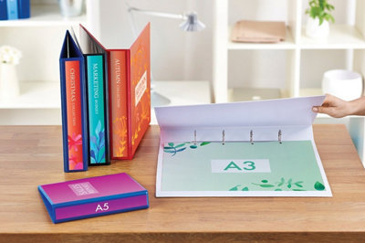 Elba A4 4 D-Ring Binder, 65 mm Capacity, 90mm spine, Presentation ...