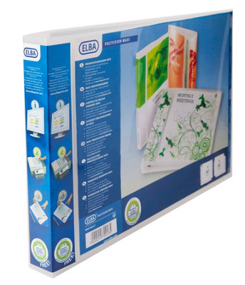 Elba Polyvision Maxi Presentation Binder Polypropylene 4 D-Ring 30mm ...