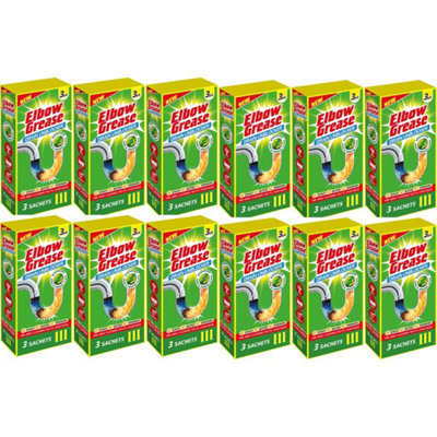 Elbow Grease Drain Unblocker 3 Sachets 3x25GM x 12
