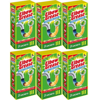 Elbow Grease Drain Unblocker 3 Sachets 3x25GM x 6