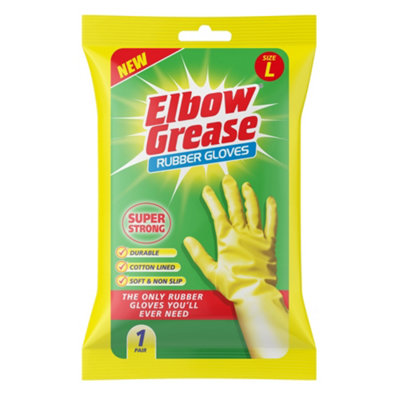 ELBOW GREASE SUPER STRONG RUBBER GLOVE LARGE 1PK