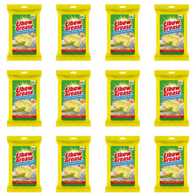 Elbow Grease Surface Scrub Cleaning Wipes 24 Pack - Pack of 12
