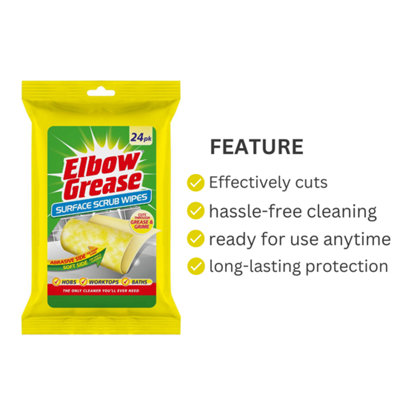Elbow Grease Surface Scrub Cleaning Wipes 24 Pack