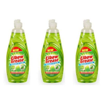 Elbow Grease Washing Up Apple Fresh Liquid 600ml - Pack of 3 | DIY at B&Q