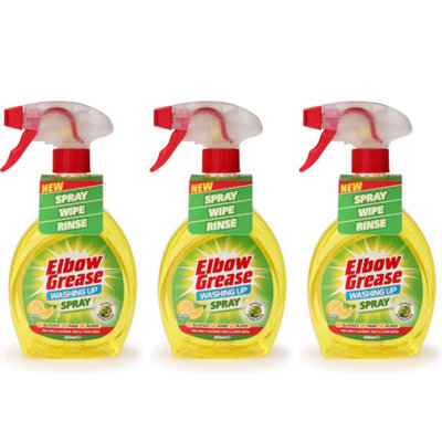 Elbow Grease Washing Up Liquid Spray Lemon 500ML x 3