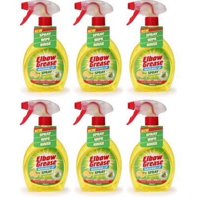 Elbow Grease Washing Up Liquid Spray Lemon 500ML x 6