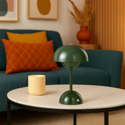 Eleanor - Sage Green LED Rechargeable Touch Table Lamp
