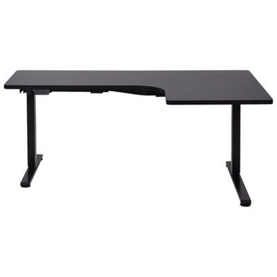 ELECTRIC ADJUSTABLE CORNER DESK DESTINES BLACK 160 CM 109 CM RIGHT HAND