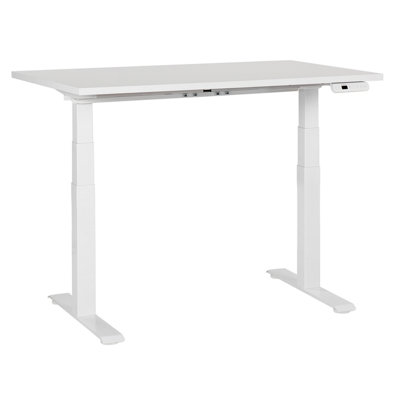 Electric Adjustable Standing Desk 120 x 72 cm White DESTINES | DIY at B&Q