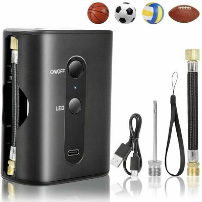 Electric Ball Pump, Rechargeable Air Pump with Needles for Sports Balls ...