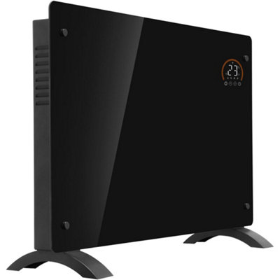 Electric Black Glass Panel Heater - 2000W Smart Wi-Fi Wall Moutned ...