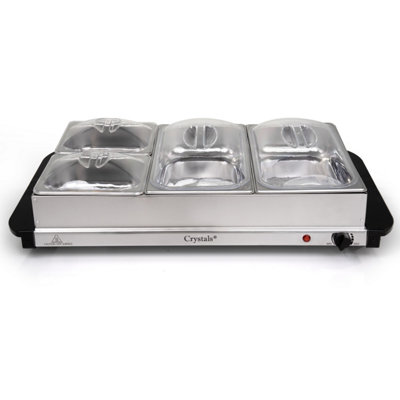 ELECTRIC BUFFET FOOD WARMER SERVER 4 TRAY HOT PLATE WITH ADJUSTABLE ...