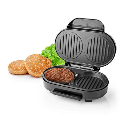 Electric Burger Maker, 1000W Dual Hamburger Patty Grill with Non-Stick ...