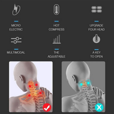 Electric Cervical Neck Pulse Massager Pain Shoulder Relief Body Muscle ...