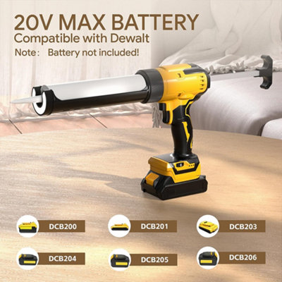 Electric Cordless Caulking Gun Glass Mastic Sealant Gun For Dewalt 18V ...