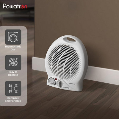 Electric Fan Heater With 2 Heat Settings 1000/2000W Portable Fan Heater ...