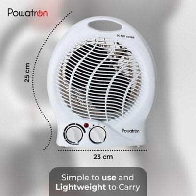 Electric Fan Heater With 2 Heat Settings 1000/2000W Portable Fan Heater ...