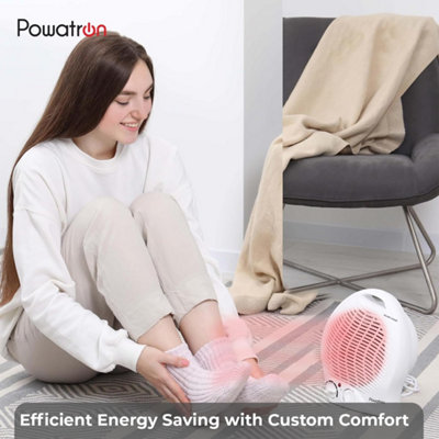 Electric Fan Heater With 2 Heat Settings 1000/2000W Portable Fan Heater ...