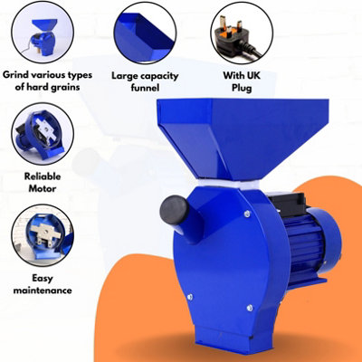 Electric Farm Feed Grinding Machine 240kg/h Capacity, 4 Mesh Sizes ...