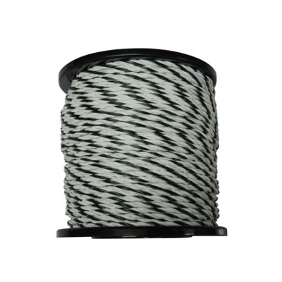 Electric Fence Rope Poly Fencing 6MM x 400M (Horse Polyrope Green & White)