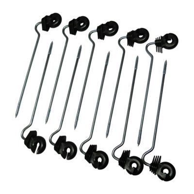 Electric Fencing Offset Ring Insulators for Wooden Posts X10 (Screw In ...