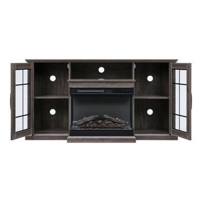 Electric Fire Suite,3 Sided Fireplace Heater with Fire Surround Set ...