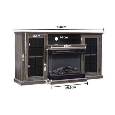 Electric Fire Suite,3 Sided Fireplace Heater with Fire Surround Set ...