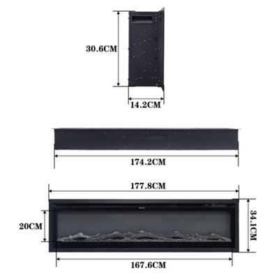 Electric Fire Wall Mounted Wall Inset Or Freestanding Fireplace 12 ...