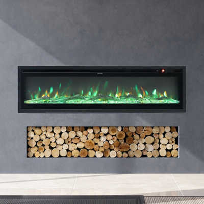 Electric Fire Wall Mounted Wall Inset or Freestanding Fireplace Heater ...