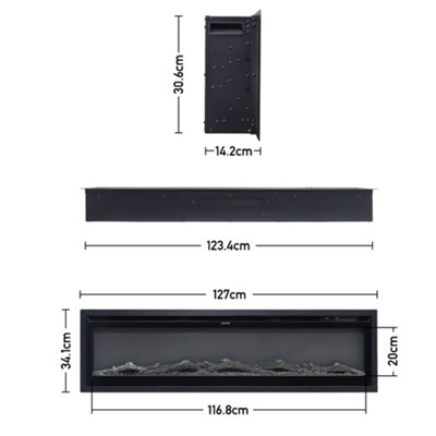 Electric Fire Wall Mounted Wall Inset or Freestanding Fireplace Heater ...