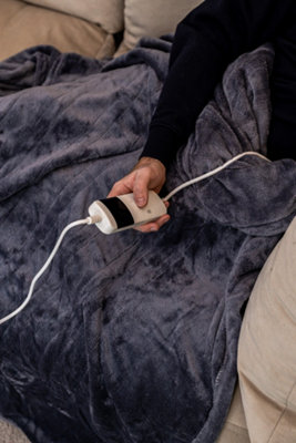 Electric Fleece Throw Blanket Grey