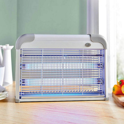 Electric Fly Insect Killer - Two 10W UV Bulbs, Zapping Grid with ...