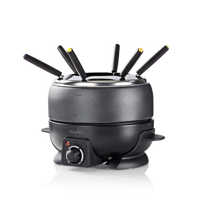 Electric Fondue Set, 2.3L, with 6 Forks, Adjustable Temperature Control ...