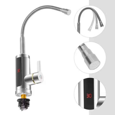 Electric Hot Cold Mixer Tap 3000W Instant Heating Faucet 360 Degree ...