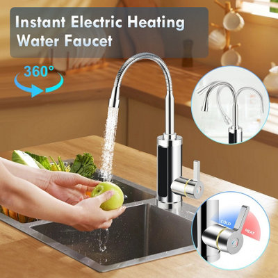 Electric Hot Water Tap Instant Heating Faucet 360 Degree Rotating Hot ...