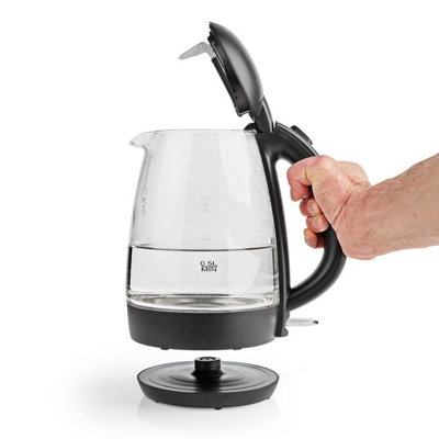 Electric Kettle, 1.7L Cordless Glass Jug with Blue LED Illumination ...