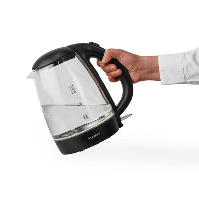 Electric Kettle, 1.7L Cordless Glass Jug with Blue LED Illumination ...