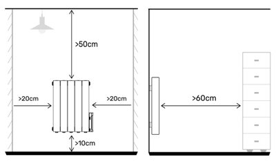 Electric Oil Filled Radiator WiFi Timer Portable Wall Mounted ...