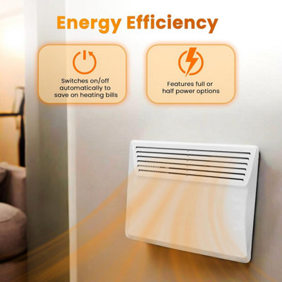 Electric Panel Heater 1000W Floor or Wall Mounted Radiator, Adjustable ...
