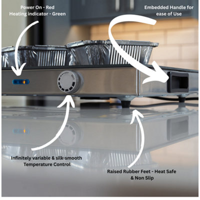 Electric Plate Warmer & Food Heater, Keep Meals Warm, Ideal for Dinner ...