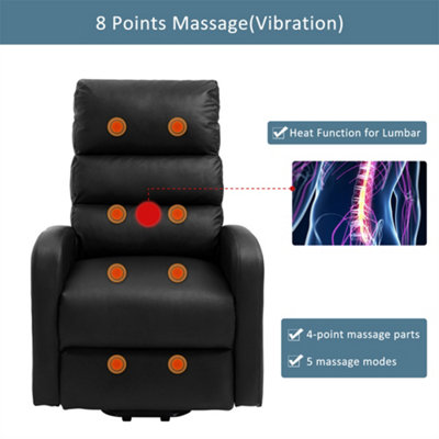 Electric Power Lift Recliner Chair with Heat, Vibration Massage 2 Side ...