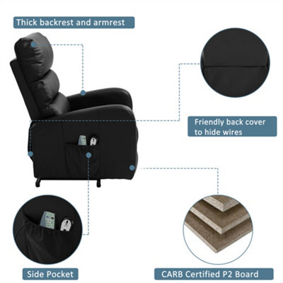 Electric Power Lift Recliner Chair with Heat, Vibration Massage 2 Side ...