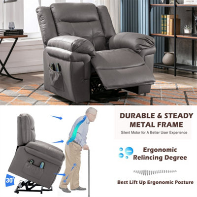 Electric Power Lift Recliner Chair with Massage, Heat, Elderly Rising ...