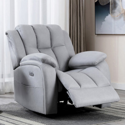 Electric Powered Recliner Chair With USB Charger And Pocket Storage In ...