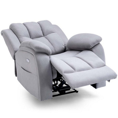 Electric Powered Recliner Chair With USB Charger And Pocket Storage In ...