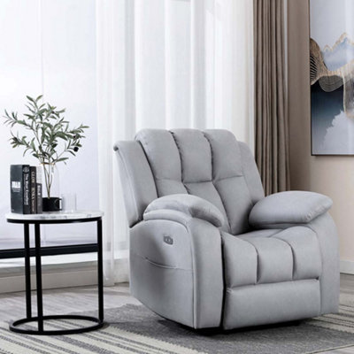 Electric Powered Recliner Chair With USB Charger And Pocket Storage In ...