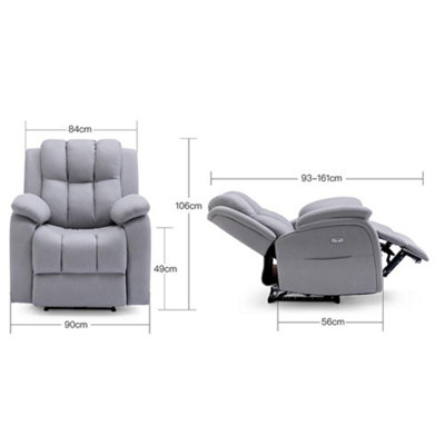 Electric Powered Recliner Chair With USB Charger And Pocket Storage In ...